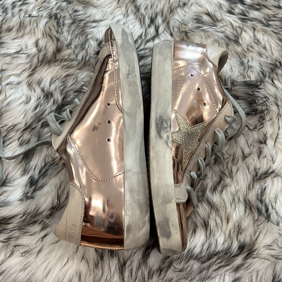 Golden Goose | Shoes | Golden Goose Rose Gold Silver Superstar Sneakers ...